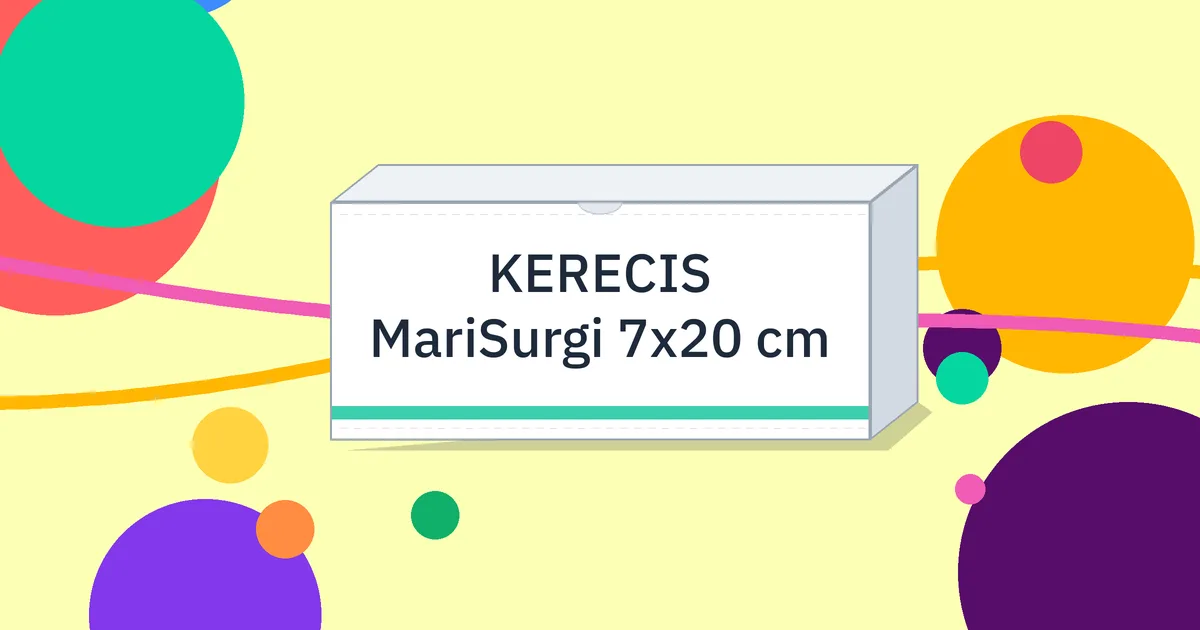 Symbolbild: Packung mit der Aufschrift KERECIS MariSurgi 7x20 cm (PZN 20521586) – Verfügbarkeit und Bezug in Apotheken in Frankfurt am Main