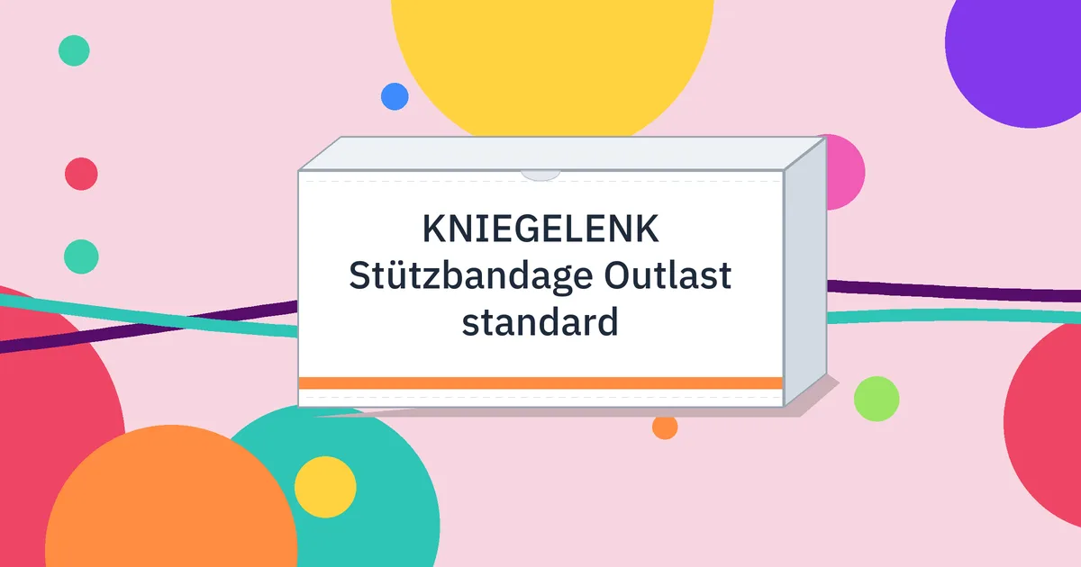 Symbolbild: Packung mit der Aufschrift KNIEGELENK Stützbandage Outlast standard (PZN 11238667) – Verfügbarkeit und Bezug in Apotheken in Frankfurt am Main
