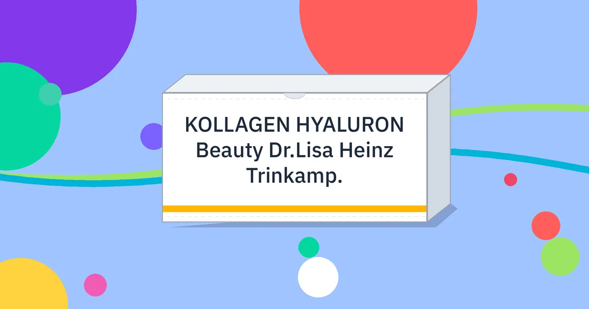 Symbolbild: Packung mit der Aufschrift KOLLAGEN HYALURON Beauty Dr.Lisa Heinz Trinkamp. (PZN 19113439) – Verfügbarkeit und Bezug in Apotheken in Frankfurt am Main