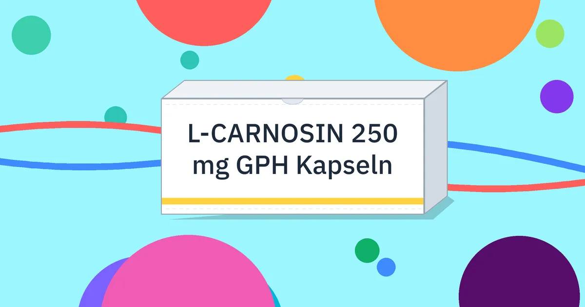 Symbolbild: Packung mit der Aufschrift L-CARNOSIN 250 mg GPH Kapseln (PZN 09918490) – Verfügbarkeit und Bezug in Apotheken in Frankfurt am Main