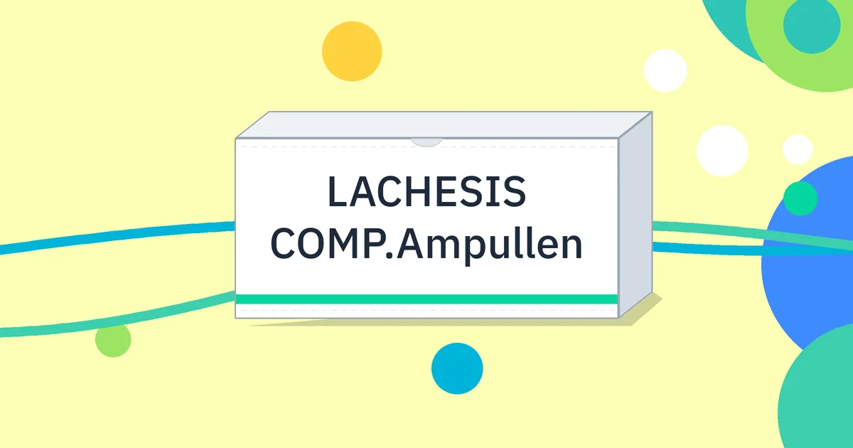 Symbolbild: Packung mit der Aufschrift LACHESIS COMP.Ampullen (PZN 01751642) – Verfügbarkeit und Bezug in Apotheken in Frankfurt am Main