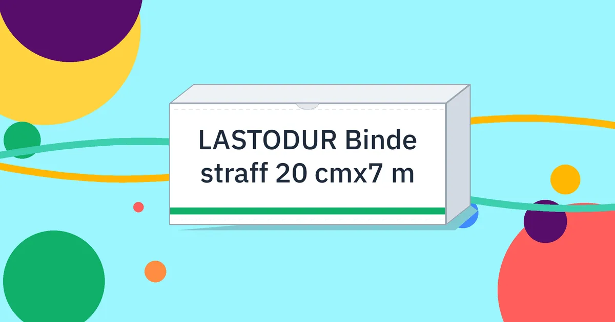 Symbolbild: Packung mit der Aufschrift LASTODUR Binde straff 20 cmx7 m (PZN 01332649) – Verfügbarkeit und Bezug in Apotheken in Frankfurt am Main