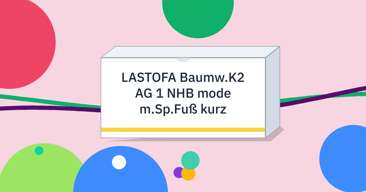 Symbolbild: Packung mit der Aufschrift LASTOFA Baumw.K2 AG 1 NHB mode m.Sp.Fuß kurz (PZN 01946506) – Verfügbarkeit und Bezug in Apotheken in Frankfurt am Main