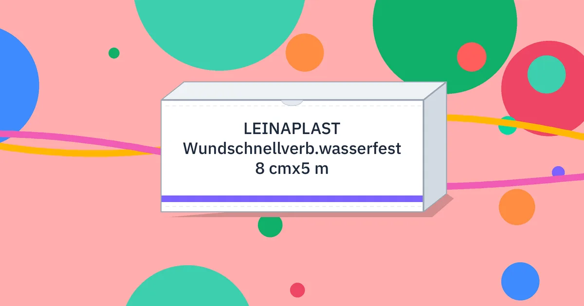 Symbolbild: Packung mit der Aufschrift LEINAPLAST Wundschnellverb.wasserfest 8 cmx5 m (PZN 00971643) – Verfügbarkeit und Bezug in Apotheken in Frankfurt am Main