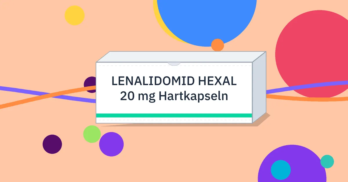 Symbolbild: Packung mit der Aufschrift LENALIDOMID HEXAL 20 mg Hartkapseln (PZN 17481759) – Verfügbarkeit und Bezug in Apotheken in Frankfurt am Main