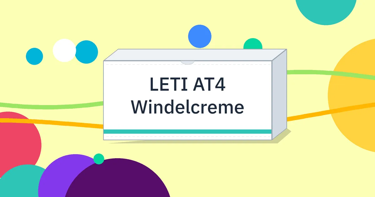 Symbolbild: Packung mit der Aufschrift LETI AT4 Windelcreme (PZN 06129249) – Verfügbarkeit und Bezug in Apotheken in Frankfurt am Main