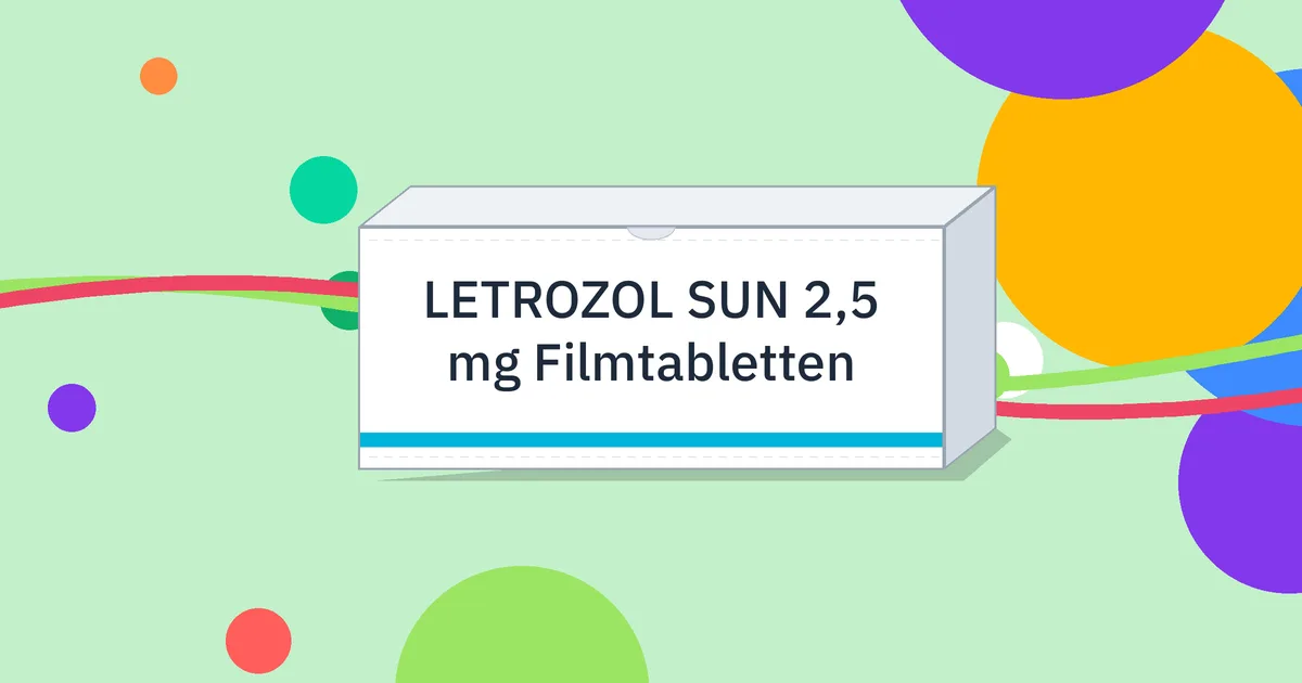 Symbolbild: Packung mit der Aufschrift LETROZOL SUN 2,5 mg Filmtabletten (PZN 20406980) – Verfügbarkeit und Bezug in Apotheken in Frankfurt am Main