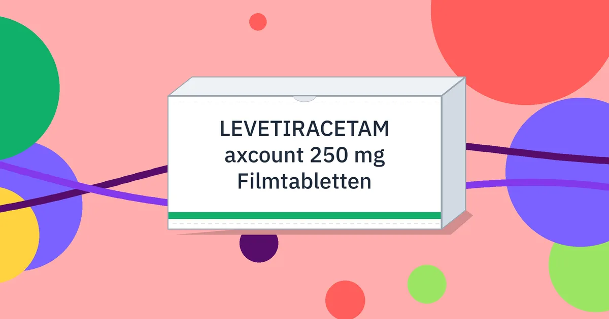 Symbolbild: Packung mit der Aufschrift LEVETIRACETAM axcount 250 mg Filmtabletten (PZN 10342925) – Verfügbarkeit und Bezug in Apotheken in Frankfurt am Main