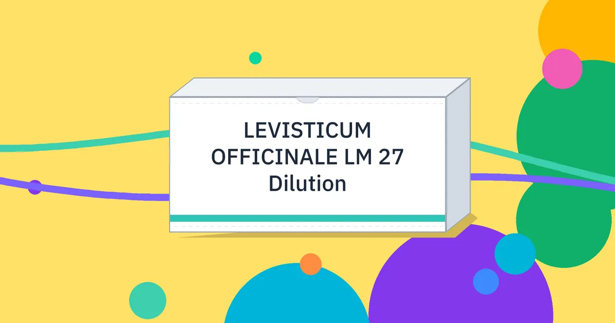 Symbolbild: Packung mit der Aufschrift LEVISTICUM OFFICINALE LM 27 Dilution (PZN 13528441) – Verfügbarkeit und Bezug in Apotheken in Frankfurt am Main