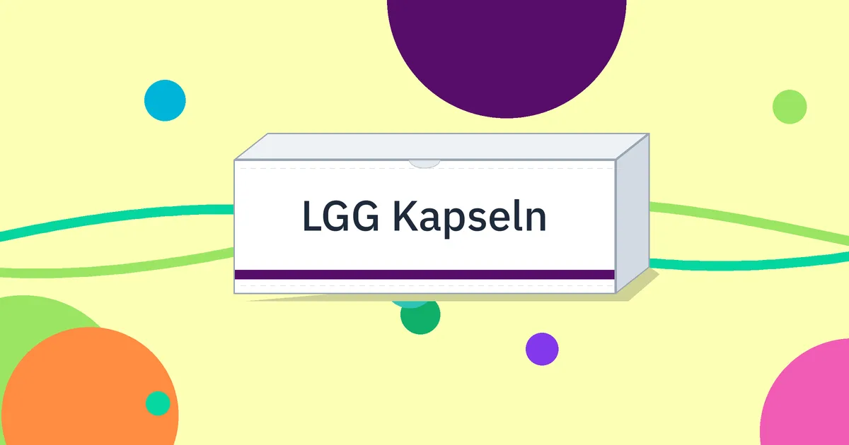 Symbolbild: Packung mit der Aufschrift LGG Kapseln (PZN 01746658) – Verfügbarkeit und Bezug in Apotheken in Frankfurt am Main