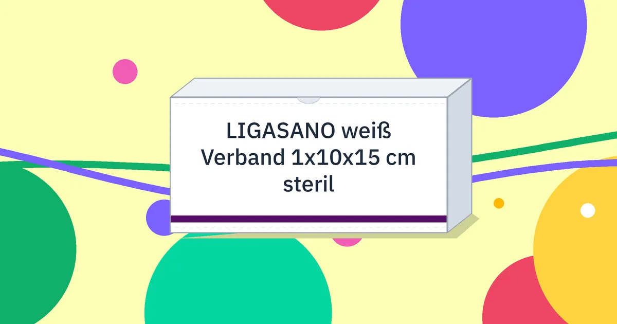 Symbolbild: Packung mit der Aufschrift LIGASANO weiß Verband 1x10x15 cm steril (PZN 17251350) – Verfügbarkeit und Bezug in Apotheken in Frankfurt am Main