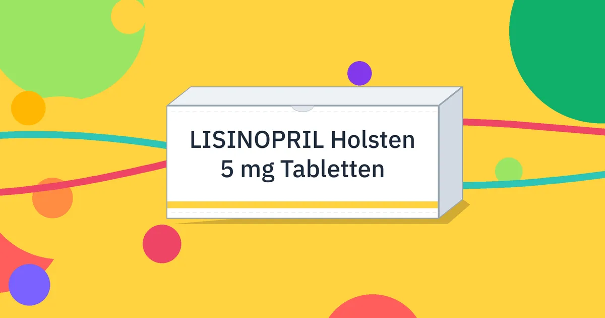 Symbolbild: Packung mit der Aufschrift LISINOPRIL Holsten 5 mg Tabletten (PZN 17258694) – Verfügbarkeit und Bezug in Apotheken in Frankfurt am Main