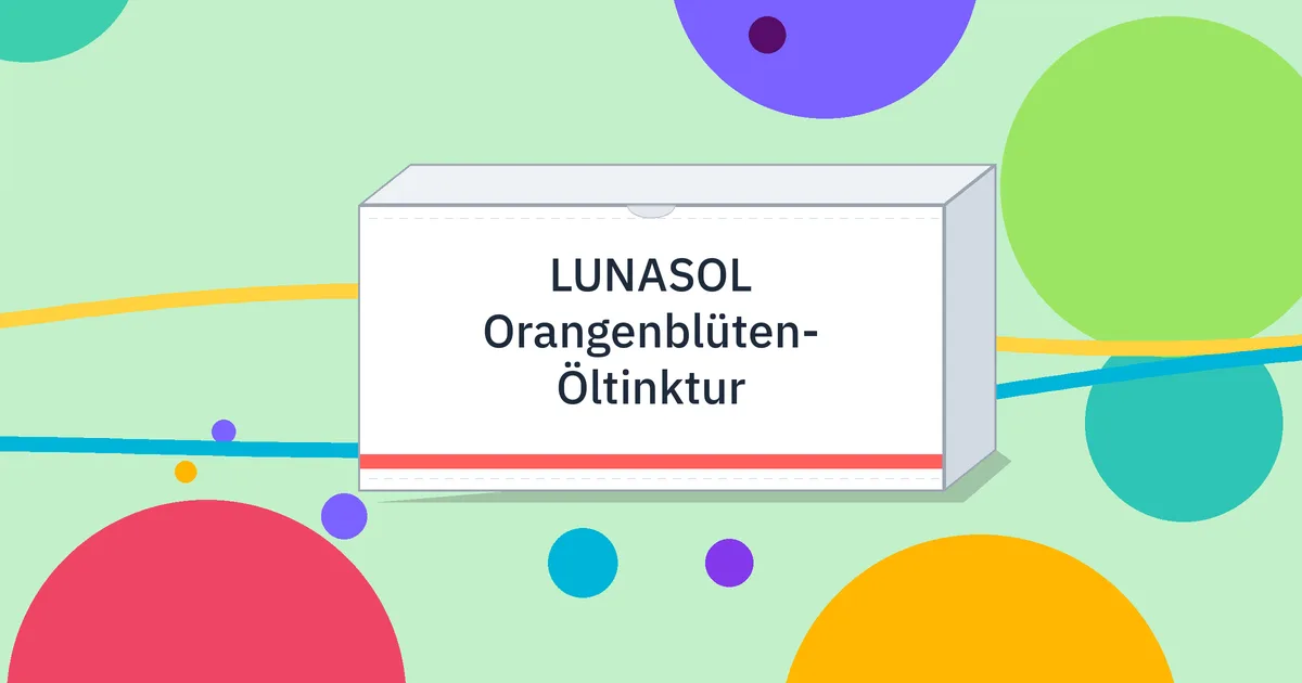 Symbolbild: Packung mit der Aufschrift LUNASOL Orangenblüten-Öltinktur (PZN 19755882) – Verfügbarkeit und Bezug in Apotheken in Frankfurt am Main
