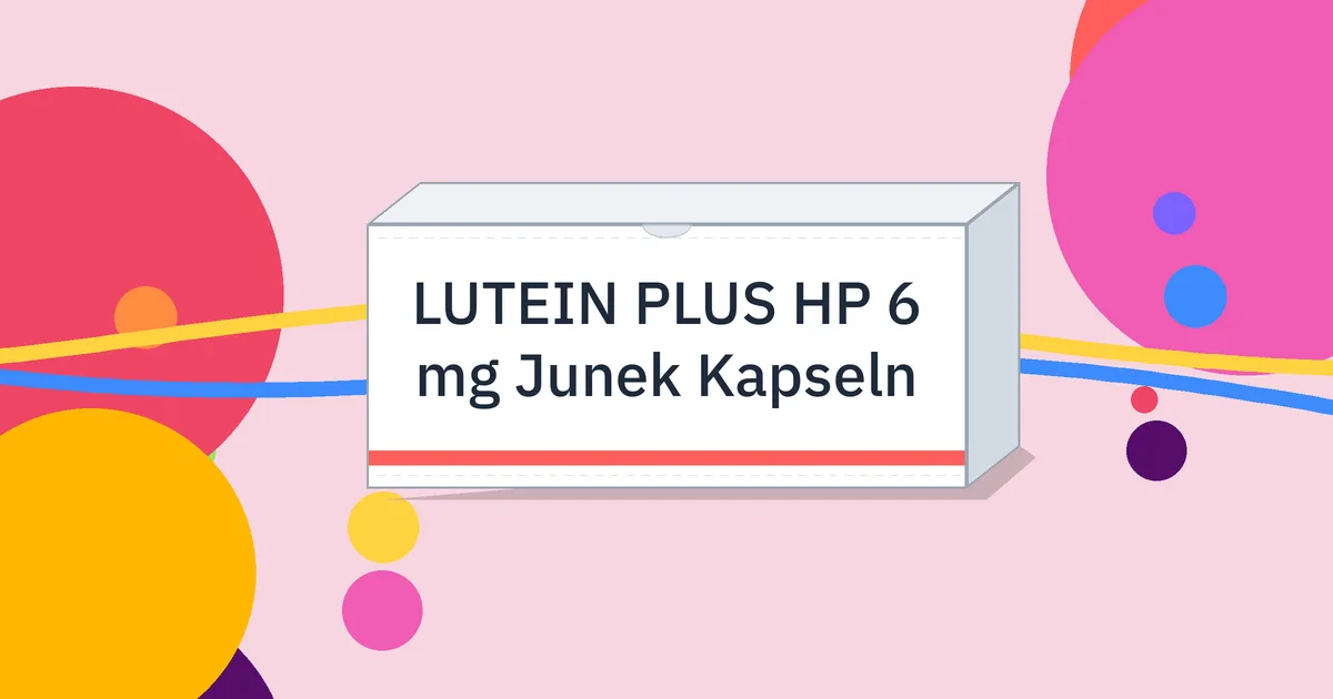 Symbolbild: Packung mit der Aufschrift LUTEIN PLUS HP 6 mg Junek Kapseln (PZN 00137437) – Verfügbarkeit und Bezug in Apotheken in Frankfurt am Main