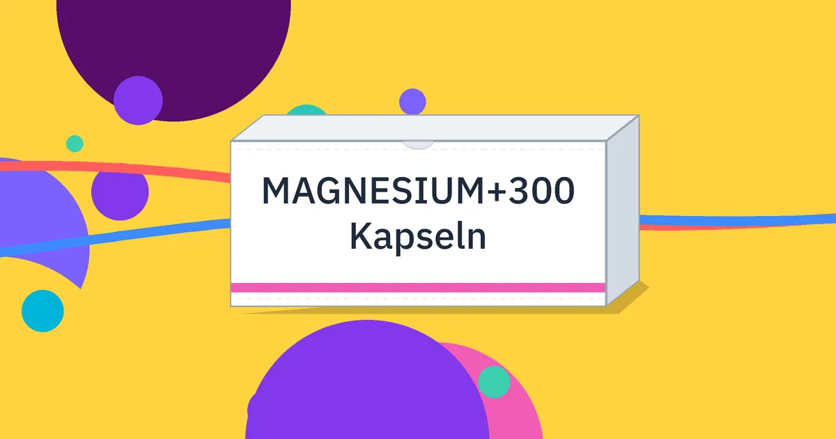 Symbolbild: Packung mit der Aufschrift MAGNESIUM+300 Kapseln (PZN 11157880) – Verfügbarkeit und Bezug in Apotheken in Frankfurt am Main
