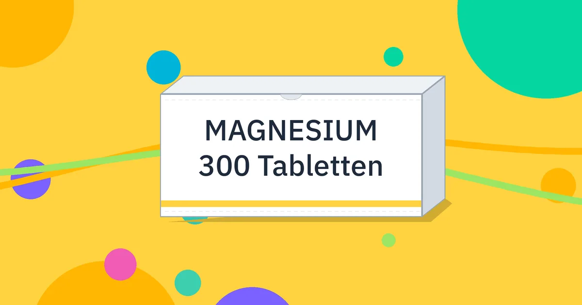 Symbolbild: Packung mit der Aufschrift MAGNESIUM 300 Tabletten (PZN 12539939) – Verfügbarkeit und Bezug in Apotheken in Frankfurt am Main