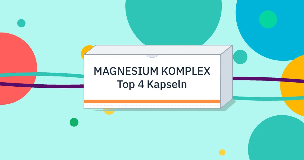 Symbolbild: Packung mit der Aufschrift MAGNESIUM KOMPLEX Top 4 Kapseln (PZN 20524018) – Verfügbarkeit und Bezug in Apotheken in Frankfurt am Main