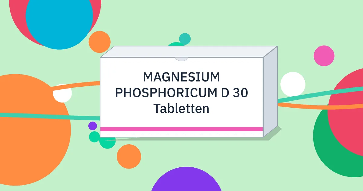 Symbolbild: Packung mit der Aufschrift MAGNESIUM PHOSPHORICUM D 30 Tabletten (PZN 02633399) – Verfügbarkeit und Bezug in Apotheken in Frankfurt am Main