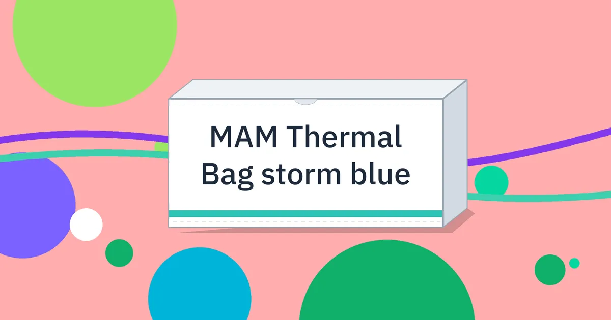 Symbolbild: Packung mit der Aufschrift MAM Thermal Bag storm blue (PZN 17382678) – Verfügbarkeit und Bezug in Apotheken in Frankfurt am Main
