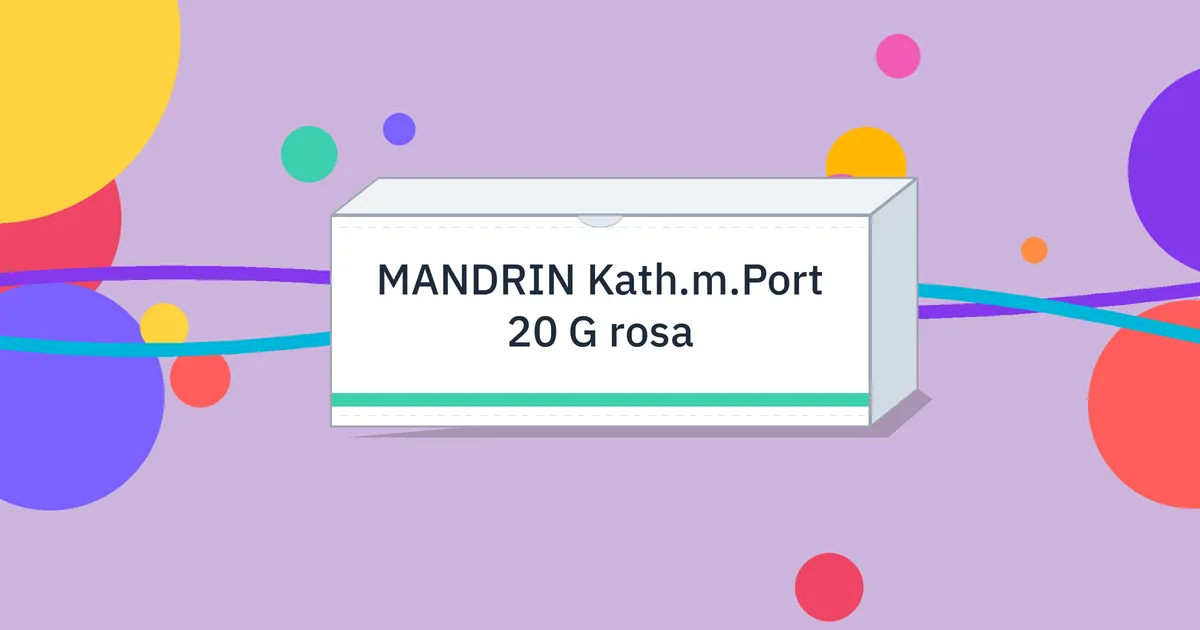 Symbolbild: Packung mit der Aufschrift MANDRIN Kath.m.Port 20 G rosa (PZN 01180263) – Verfügbarkeit und Bezug in Apotheken in Frankfurt am Main