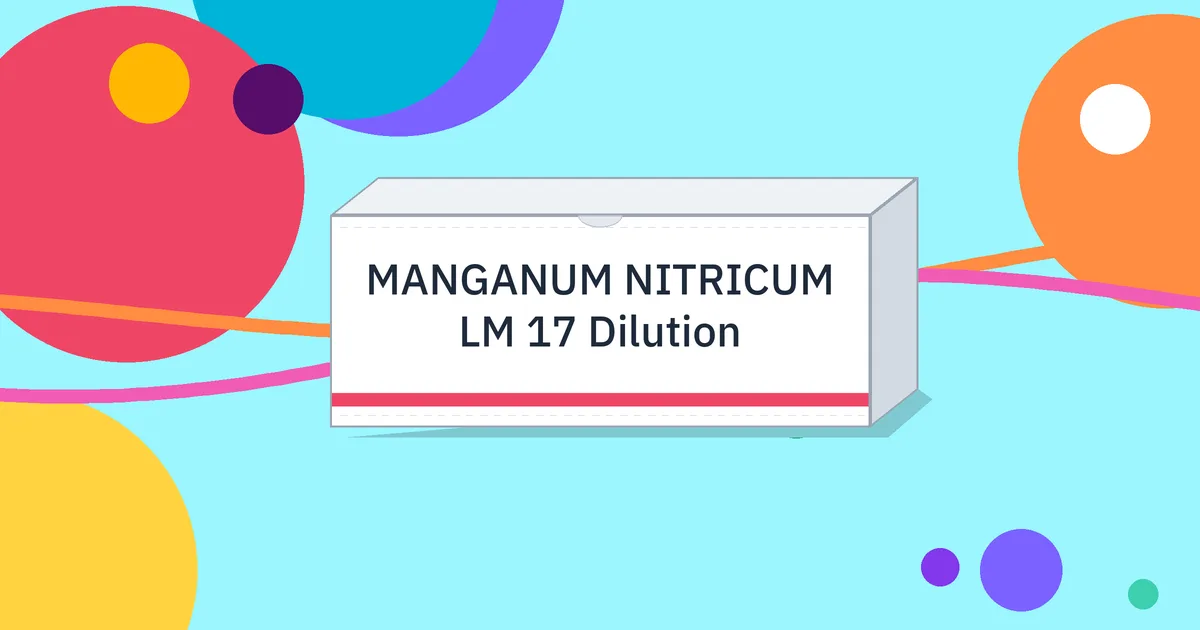 Symbolbild: Packung mit der Aufschrift MANGANUM NITRICUM LM 17 Dilution (PZN 12944226) – Verfügbarkeit und Bezug in Apotheken in Frankfurt am Main