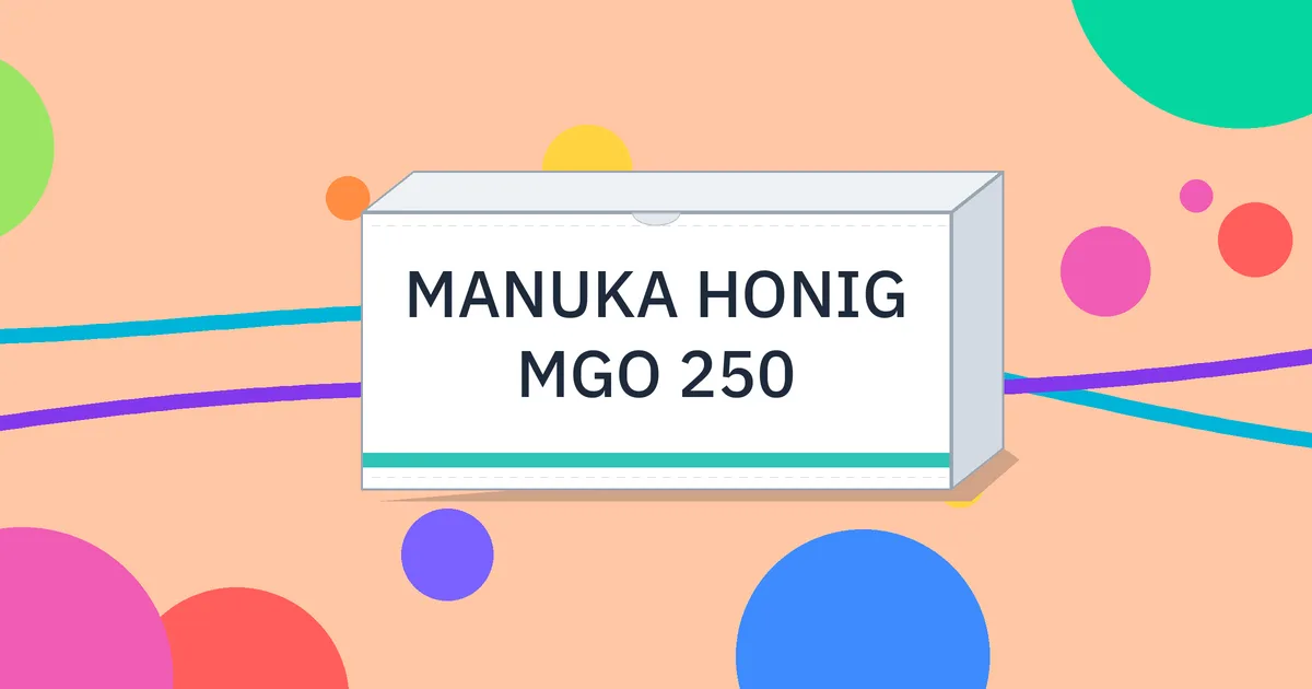 Symbolbild: Packung mit der Aufschrift MANUKA HONIG MGO 250 (PZN 18656646) – Verfügbarkeit und Bezug in Apotheken in Frankfurt am Main
