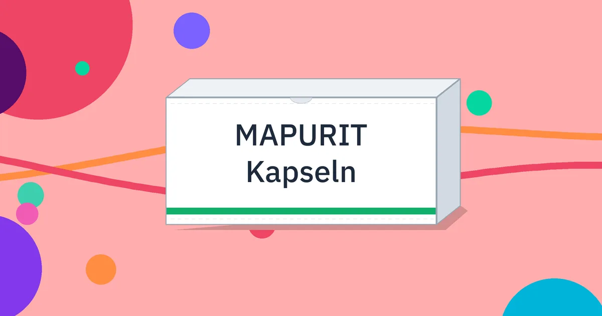 Symbolbild: Packung mit der Aufschrift MAPURIT Kapseln (PZN 11595321) – Verfügbarkeit und Bezug in Apotheken in Frankfurt am Main