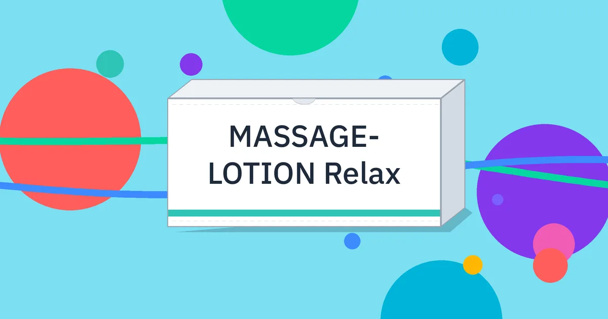 Symbolbild: Packung mit der Aufschrift MASSAGE-LOTION Relax (PZN 00038913) – Verfügbarkeit und Bezug in Apotheken in Frankfurt am Main