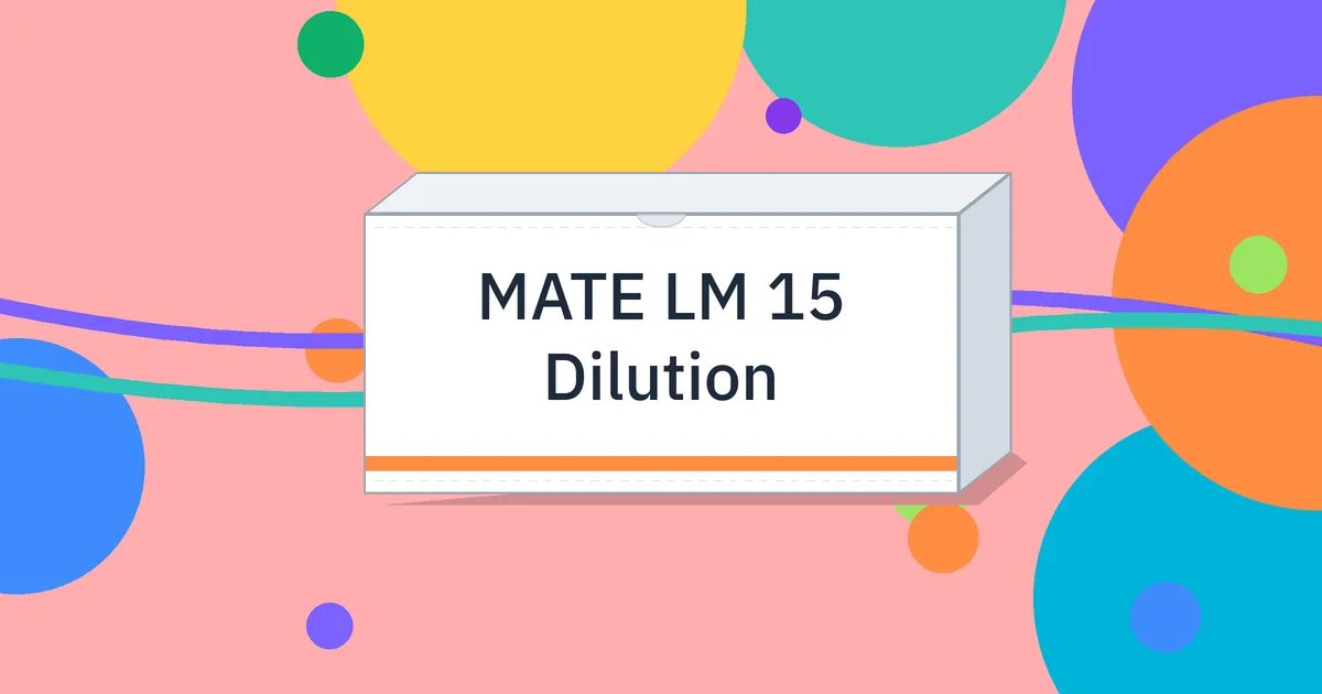 Symbolbild: Packung mit der Aufschrift MATE LM 15 Dilution (PZN 12947006) – Verfügbarkeit und Bezug in Apotheken in Frankfurt am Main