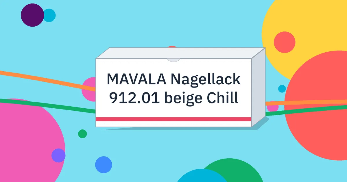 Symbolbild: Packung mit der Aufschrift MAVALA Nagellack 912.01 beige Chill (PZN 16496670) – Verfügbarkeit und Bezug in Apotheken in Frankfurt am Main
