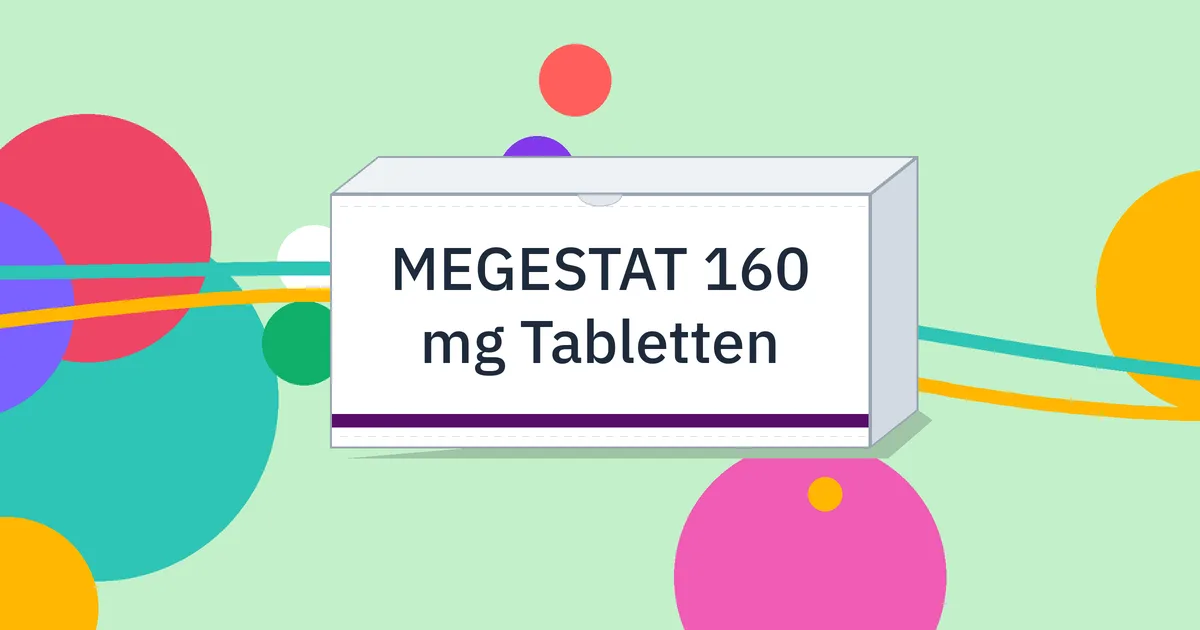Symbolbild: Packung mit der Aufschrift MEGESTAT 160 mg Tabletten (PZN 03215037) – Verfügbarkeit und Bezug in Apotheken in Frankfurt am Main