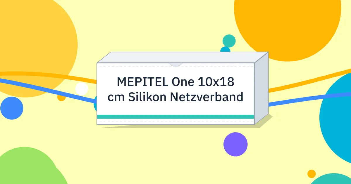 Symbolbild: Packung mit der Aufschrift MEPITEL One 10x18 cm Silikon Netzverband (PZN 19702584) – Verfügbarkeit und Bezug in Apotheken in Frankfurt am Main