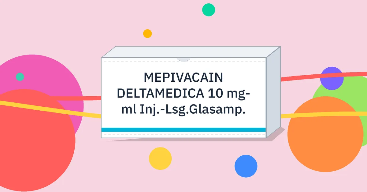 Symbolbild: Packung mit der Aufschrift MEPIVACAIN DELTAMEDICA 10 mg-ml Inj.-Lsg.Glasamp. (PZN 09220393) – Verfügbarkeit und Bezug in Apotheken in Frankfurt am Main
