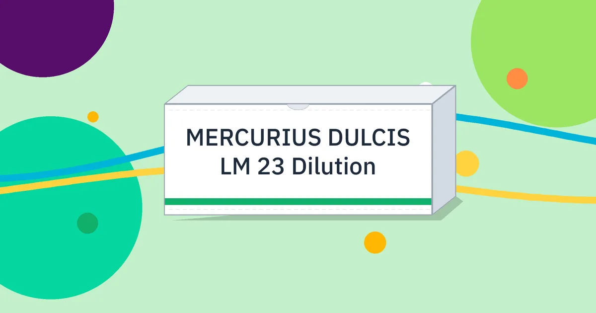 Symbolbild: Packung mit der Aufschrift MERCURIUS DULCIS LM 23 Dilution (PZN 12951485) – Verfügbarkeit und Bezug in Apotheken in Frankfurt am Main