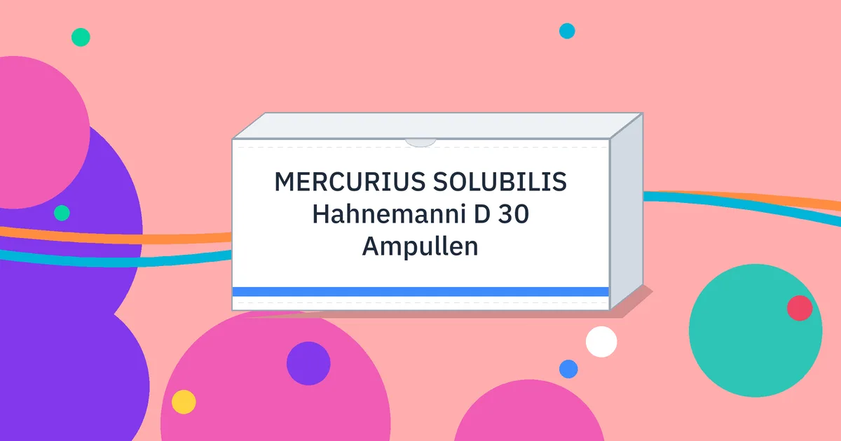 Symbolbild: Packung mit der Aufschrift MERCURIUS SOLUBILIS Hahnemanni D 30 Ampullen (PZN 11707205) – Verfügbarkeit und Bezug in Apotheken in Frankfurt am Main