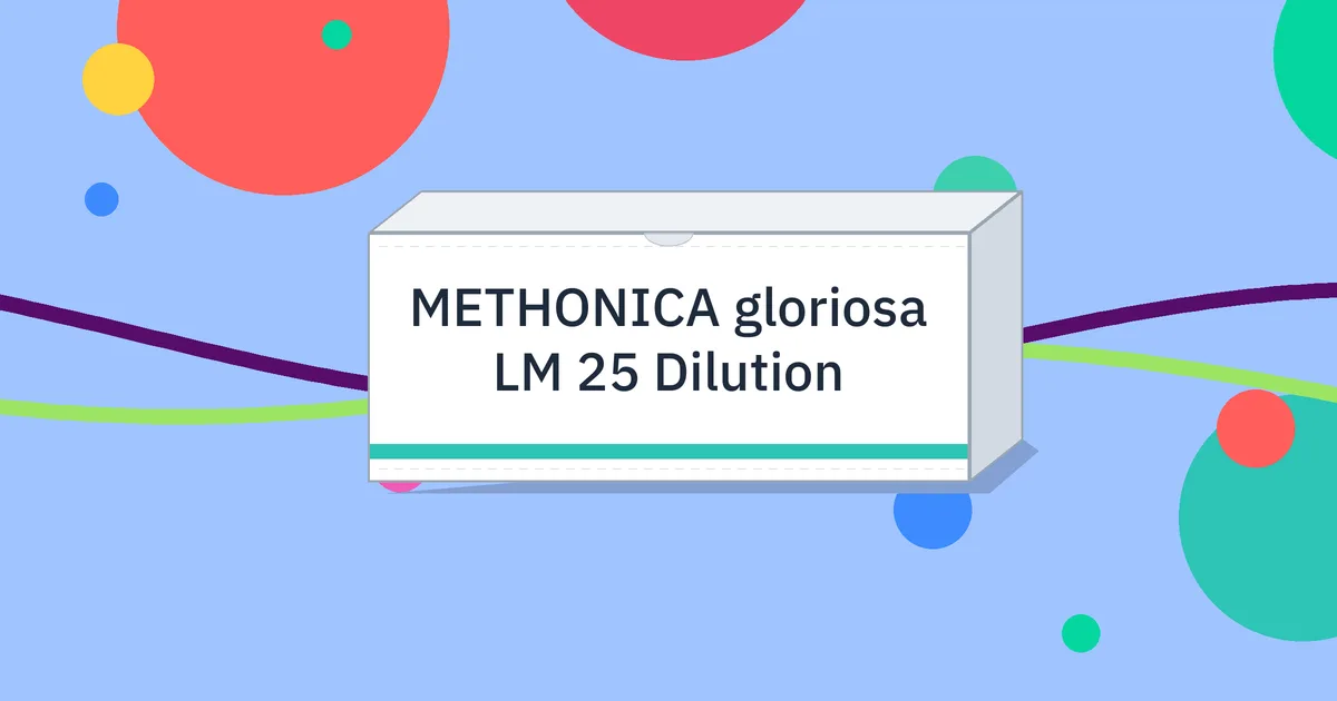 Symbolbild: Packung mit der Aufschrift METHONICA gloriosa LM 25 Dilution (PZN 13606715) – Verfügbarkeit und Bezug in Apotheken in Frankfurt am Main