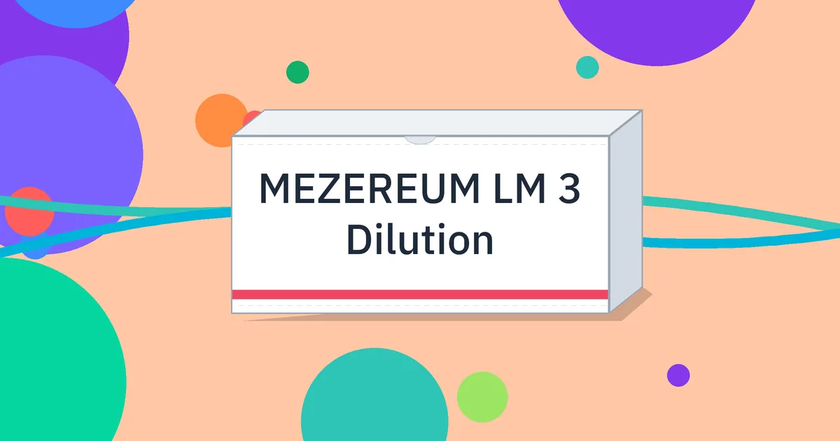 Symbolbild: Packung mit der Aufschrift MEZEREUM LM 3 Dilution (PZN 12956117) – Verfügbarkeit und Bezug in Apotheken in Frankfurt am Main