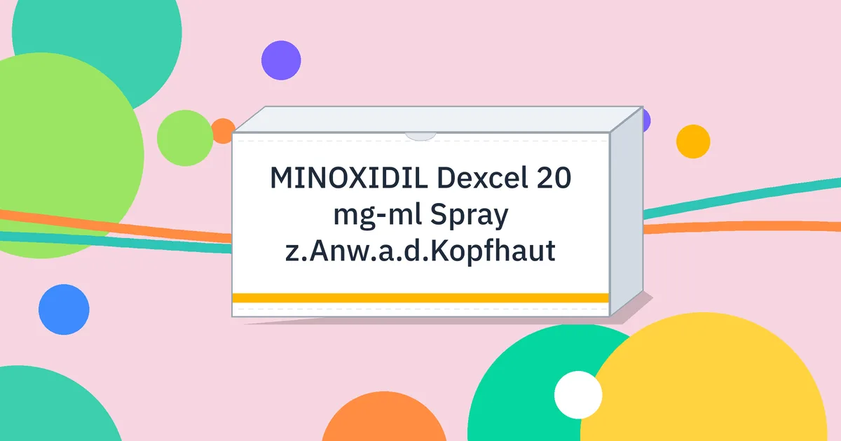 Symbolbild: Packung mit der Aufschrift MINOXIDIL Dexcel 20 mg-ml Spray z.Anw.a.d.Kopfhaut (PZN 18892401) – Verfügbarkeit und Bezug in Apotheken in Frankfurt am Main