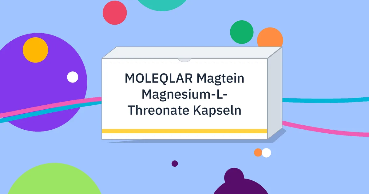 Symbolbild: Packung mit der Aufschrift MOLEQLAR Magtein Magnesium-L-Threonate Kapseln (PZN 19791010) – Verfügbarkeit und Bezug in Apotheken in Frankfurt am Main