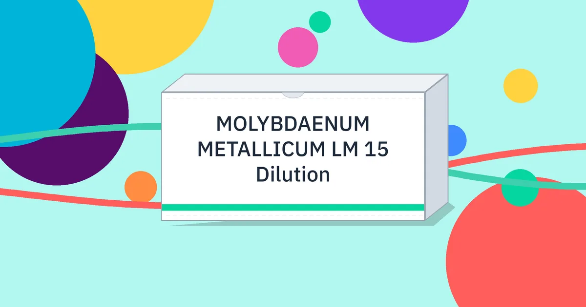 Symbolbild: Packung mit der Aufschrift MOLYBDAENUM METALLICUM LM 15 Dilution (PZN 13609837) – Verfügbarkeit und Bezug in Apotheken in Frankfurt am Main