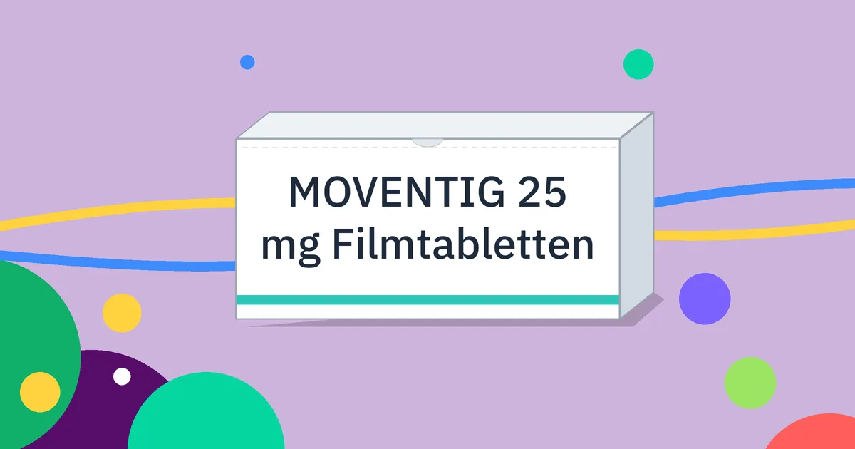 Symbolbild: Packung mit der Aufschrift MOVENTIG 25 mg Filmtabletten (PZN 12747164) – Verfügbarkeit und Bezug in Apotheken in Frankfurt am Main