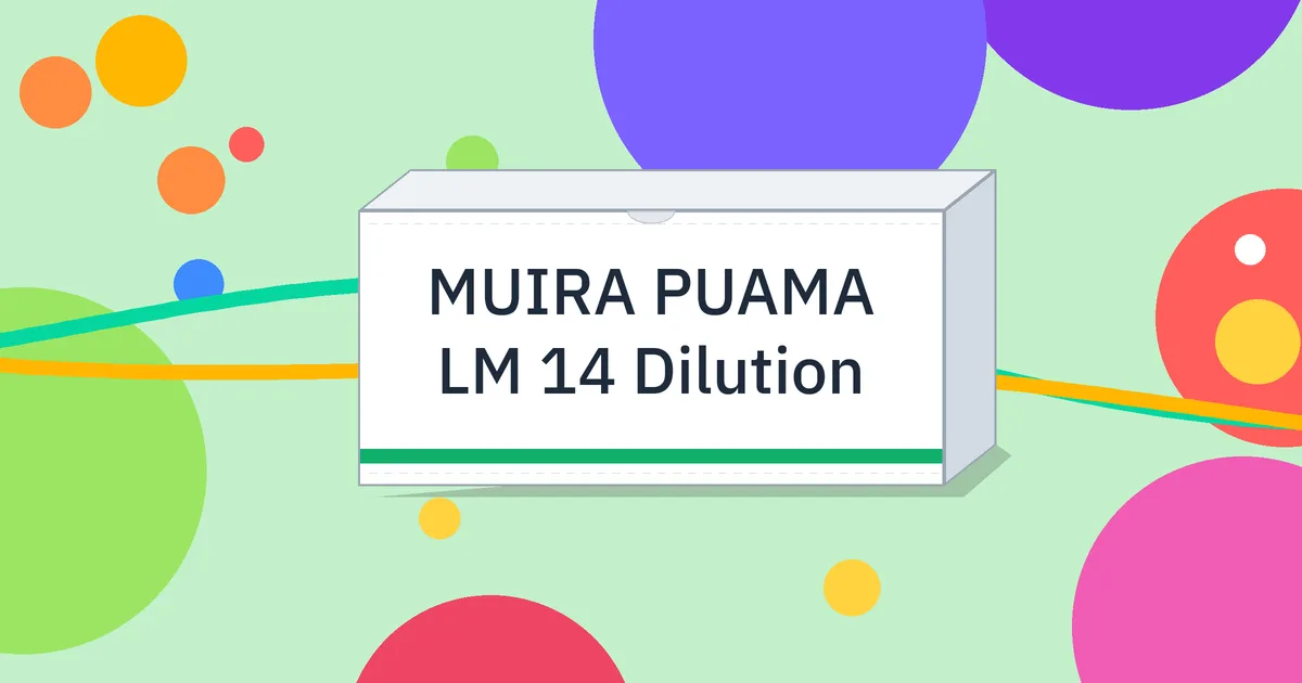 Symbolbild: Packung mit der Aufschrift MUIRA PUAMA LM 14 Dilution (PZN 13611219) – Verfügbarkeit und Bezug in Apotheken in Frankfurt am Main