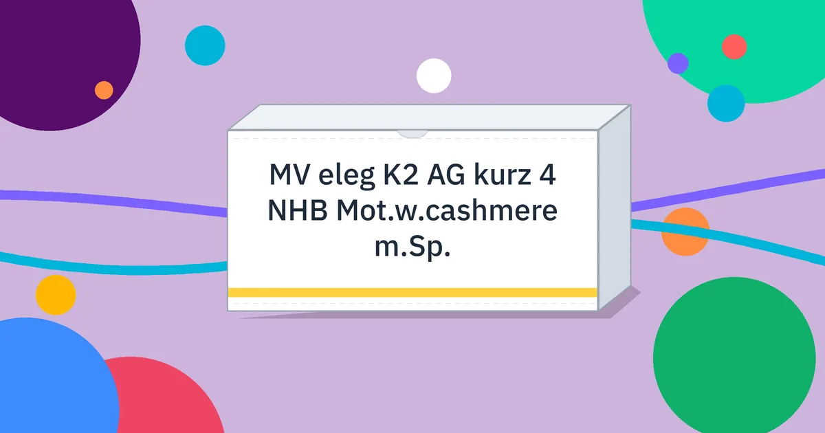 Symbolbild: Packung mit der Aufschrift MV eleg K2 AG kurz 4 NHB Mot.w.cashmere m.Sp. (PZN 15712255) – Verfügbarkeit und Bezug in Apotheken in Frankfurt am Main
