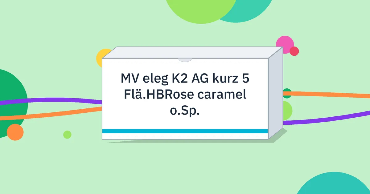 Symbolbild: Packung mit der Aufschrift MV eleg K2 AG kurz 5 Flä.HBRose caramel o.Sp. (PZN 15704712) – Verfügbarkeit und Bezug in Apotheken in Frankfurt am Main