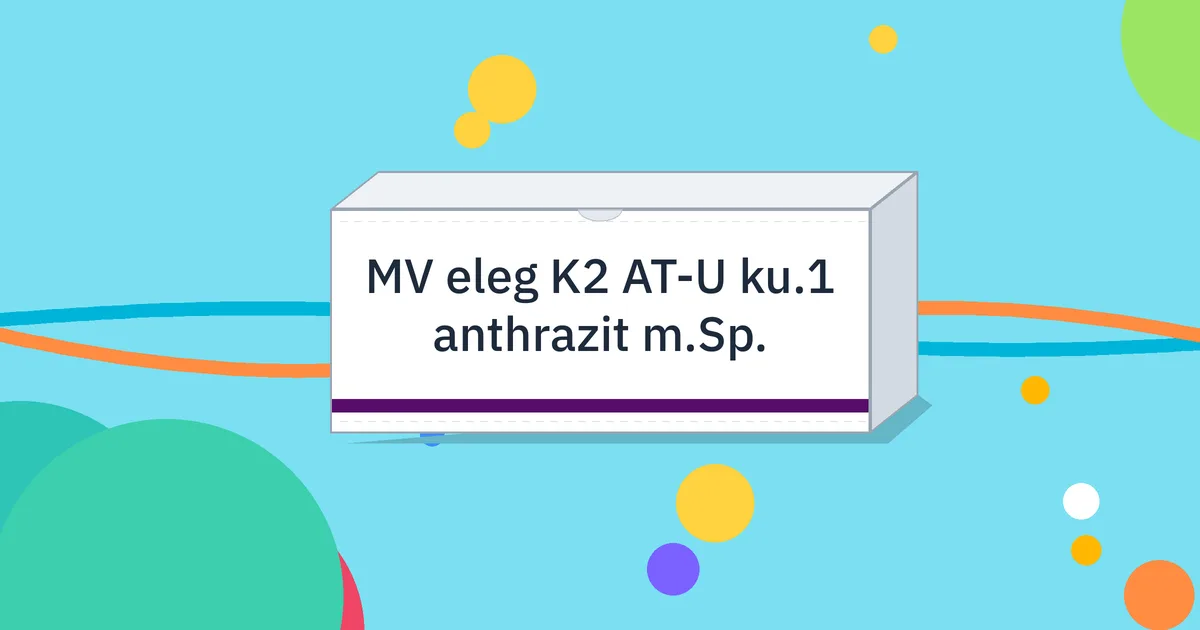 Symbolbild: Packung mit der Aufschrift MV eleg K2 AT-U ku.1 anthrazit m.Sp. (PZN 00643583) – Verfügbarkeit und Bezug in Apotheken in Frankfurt am Main