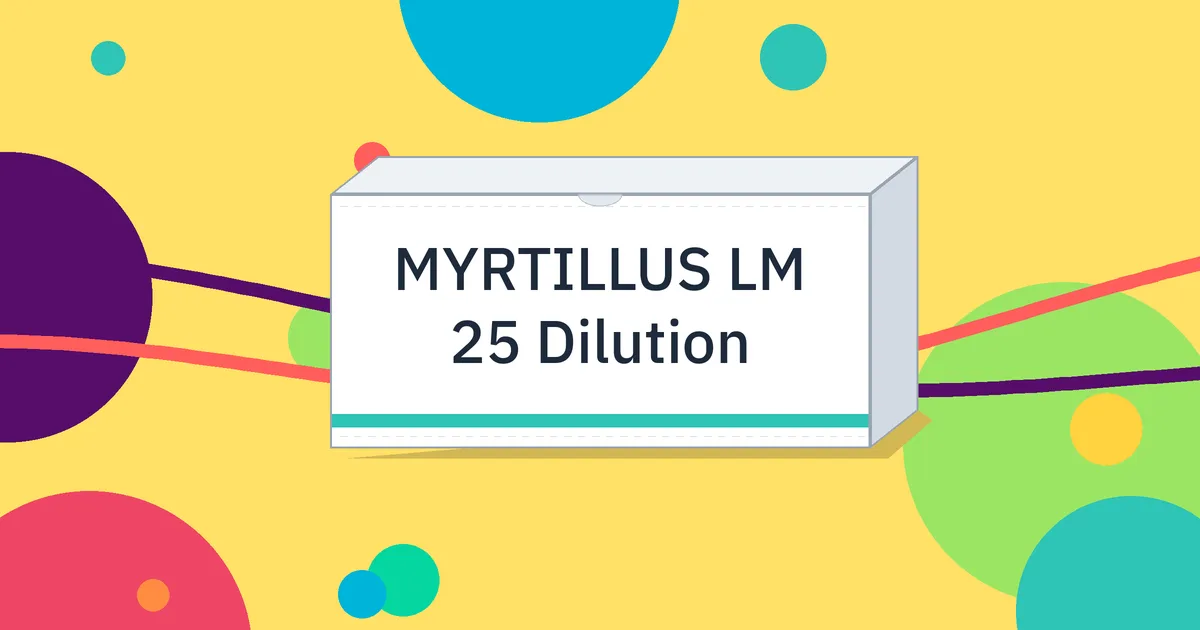 Symbolbild: Packung mit der Aufschrift MYRTILLUS LM 25 Dilution (PZN 13613661) – Verfügbarkeit und Bezug in Apotheken in Frankfurt am Main