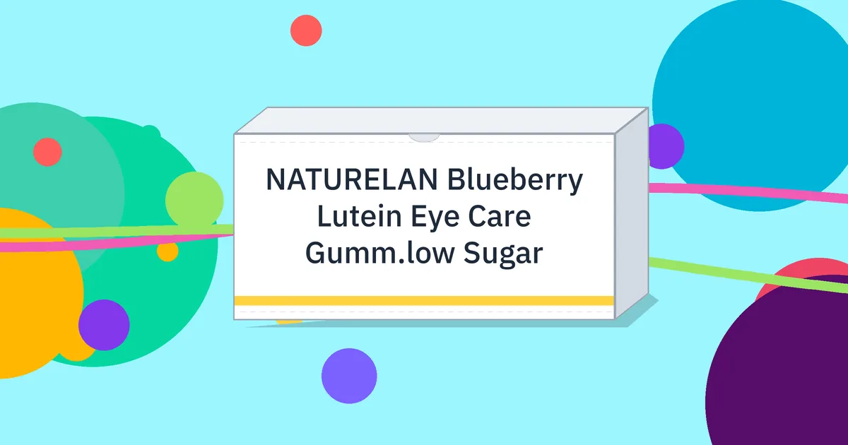 Symbolbild: Packung mit der Aufschrift NATURELAN Blueberry Lutein Eye Care Gumm.low Sugar (PZN 20088273) – Verfügbarkeit und Bezug in Apotheken in Frankfurt am Main