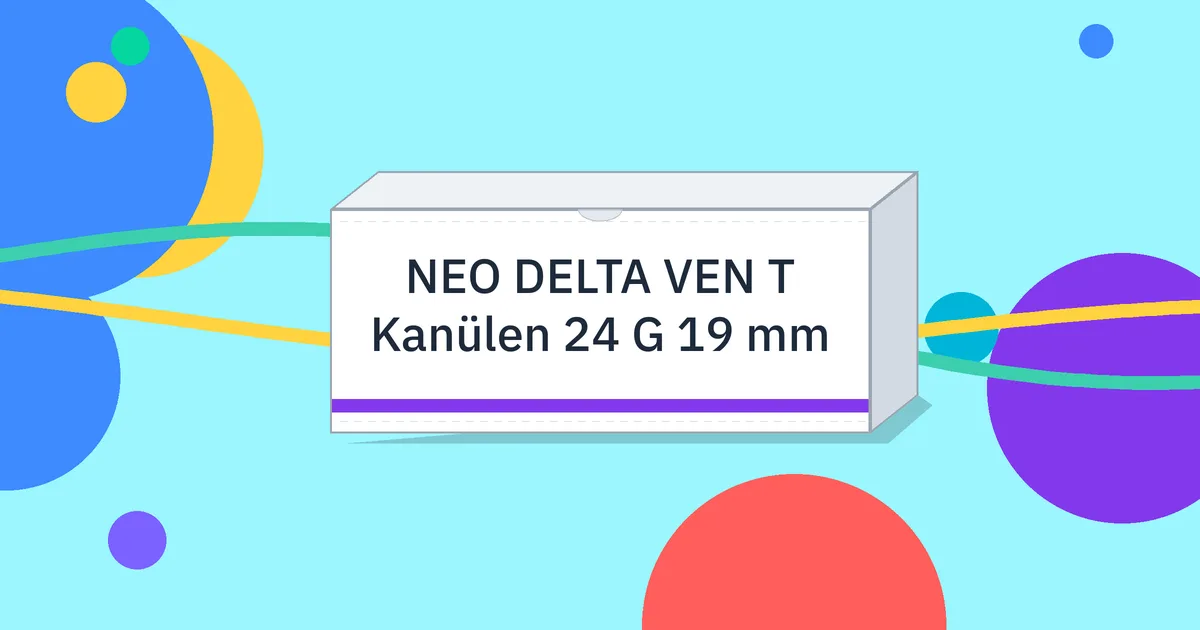 Symbolbild: Packung mit der Aufschrift NEO DELTA VEN T Kanülen 24 G 19 mm (PZN 07758272) – Verfügbarkeit und Bezug in Apotheken in Frankfurt am Main
