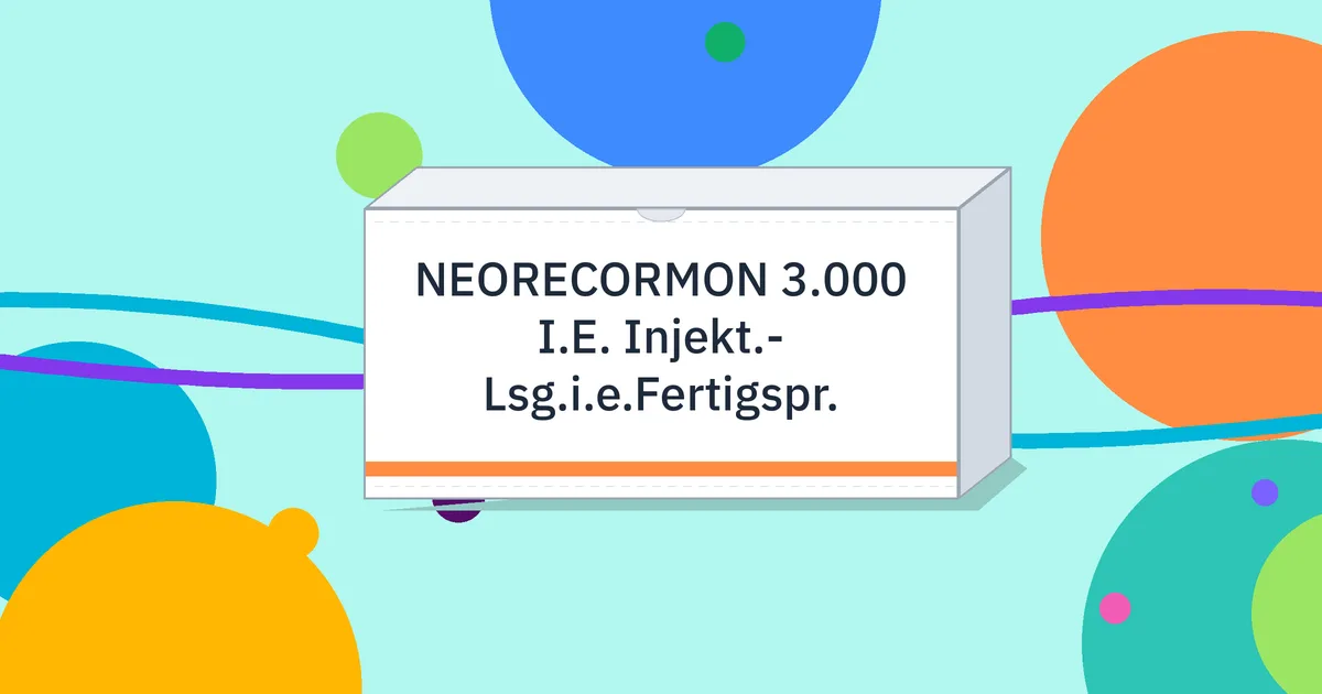Symbolbild: Packung mit der Aufschrift NEORECORMON 3.000 I.E. Injekt.-Lsg.i.e.Fertigspr. (PZN 01307812) – Verfügbarkeit und Bezug in Apotheken in Frankfurt am Main