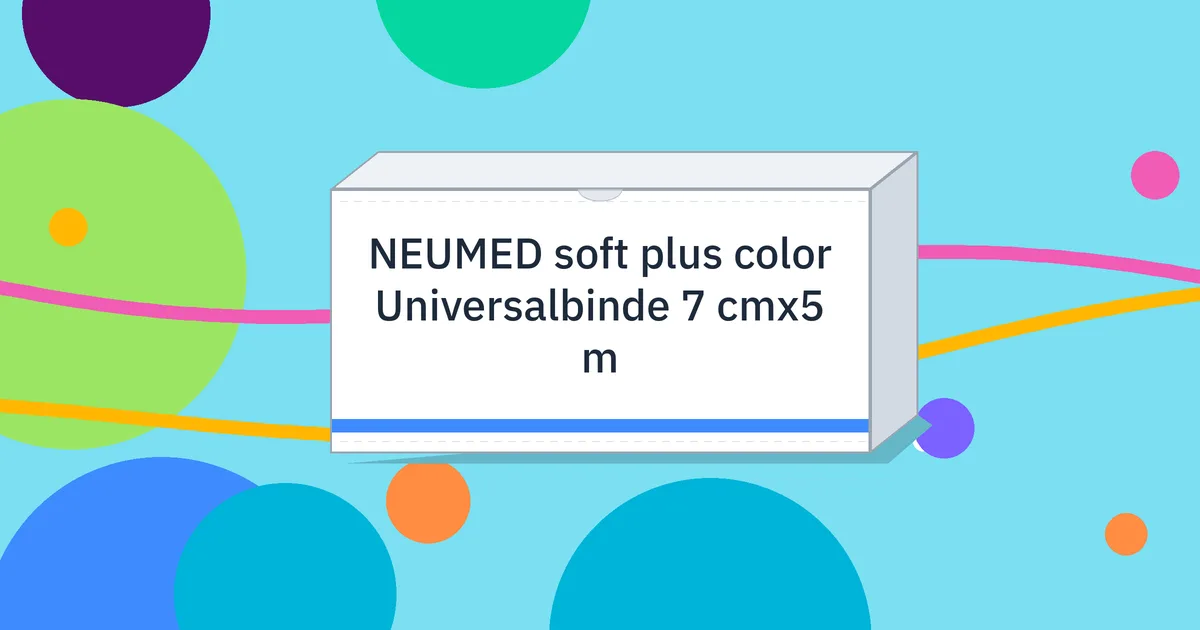 Symbolbild: Packung mit der Aufschrift NEUMED soft plus color Universalbinde 7 cmx5 m (PZN 12563932) – Verfügbarkeit und Bezug in Apotheken in Frankfurt am Main